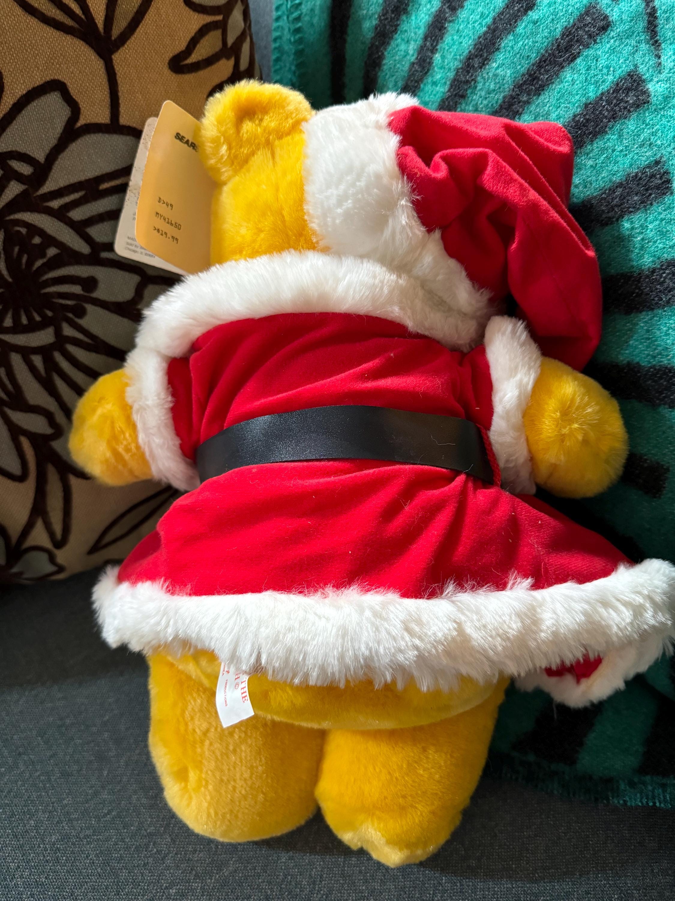 Disney Winnie the Pooh Sears Christmas 14" Santa Claus Plush Stuffed ...
