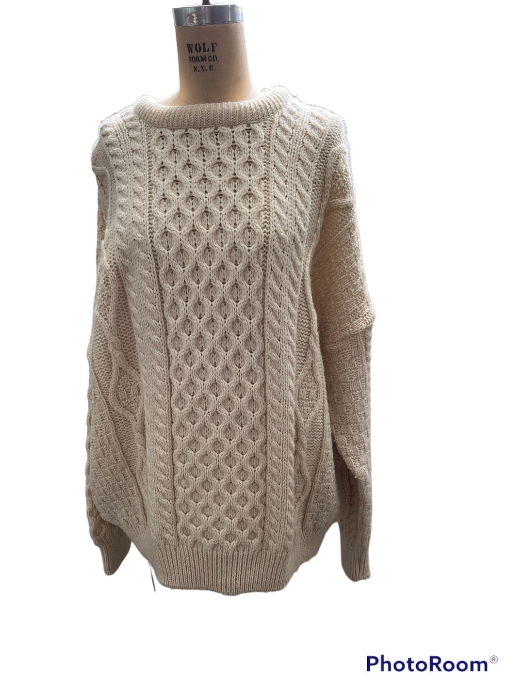Vintage Irish Homecraft Ivory Wool Sweater Made in Ireland Oiled Wool ...