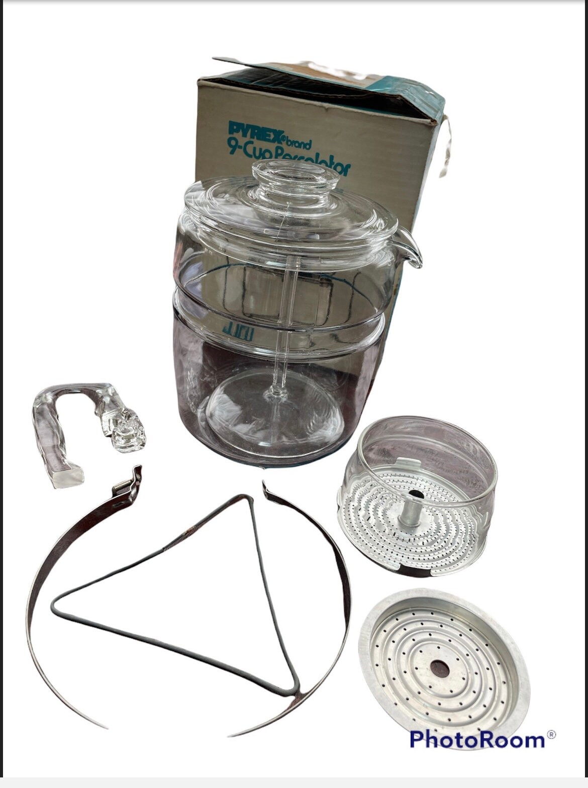 Vintage 50s Flameware Corning Pyrex Glass 9 Cup Stovetop Coffee ...