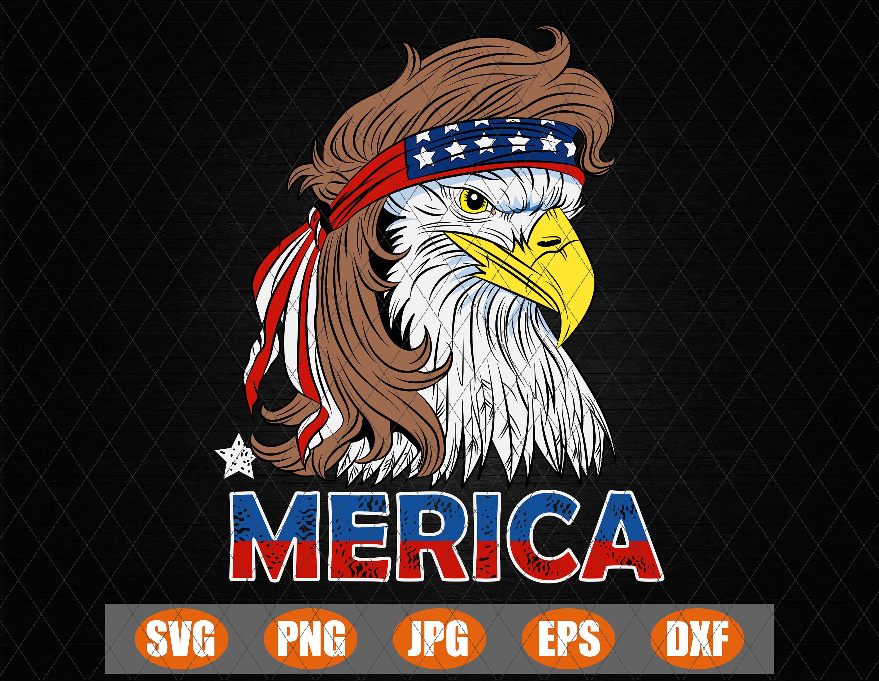 Eagle Mullet Merica 4th of July American Flag USA1776 | Etsy