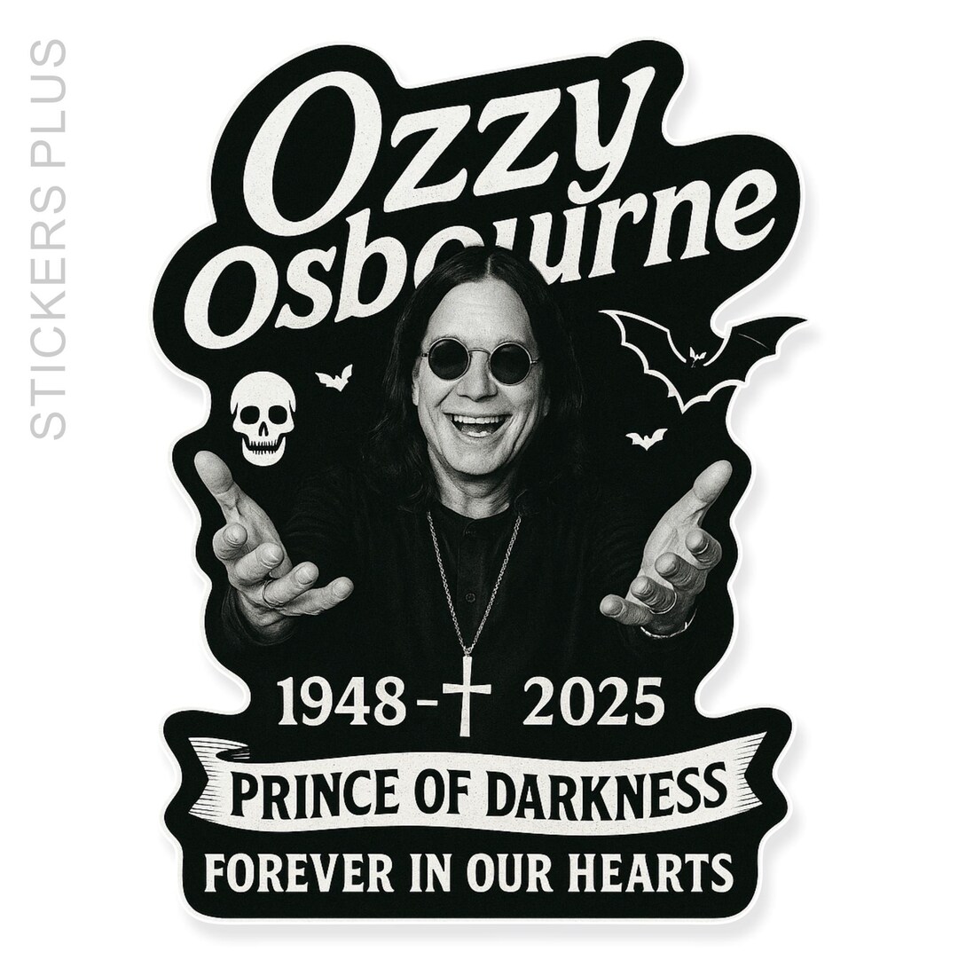 Ozzy Osbourne Memorial Sticker, Vinyl Car Decal Black Sabbath Legend ...