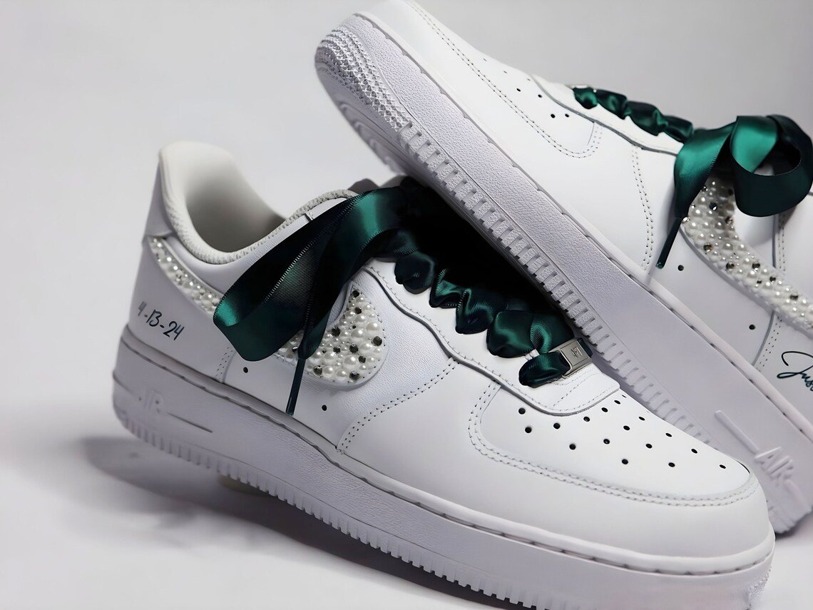 Wedding Personalized Sneakers Prom Graduation Pearl Crystal Bridal ...