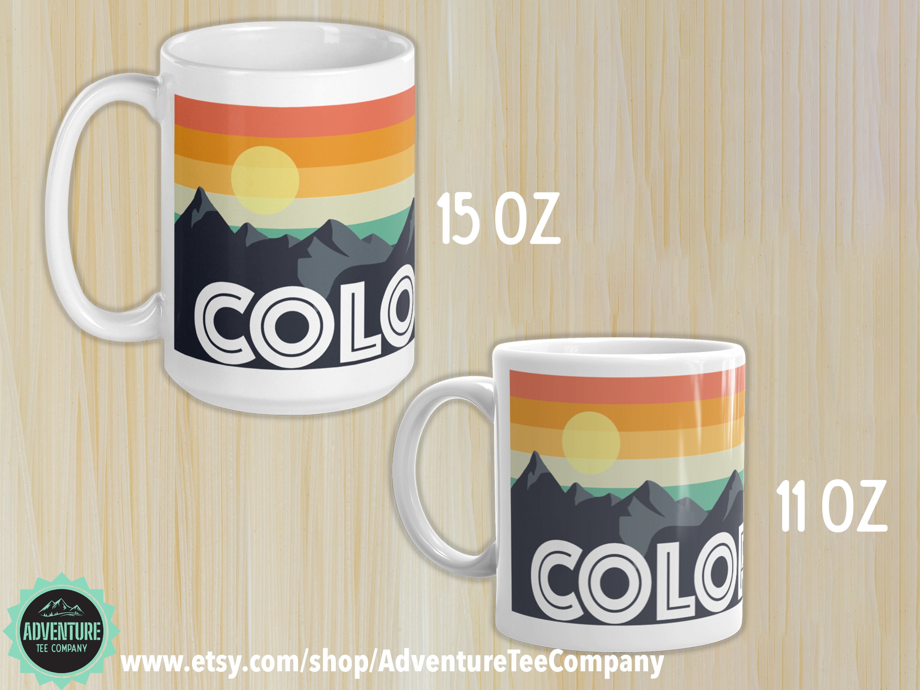 Colorado Retro Mountain Range Wrap Around Coffee Mug State - Etsy