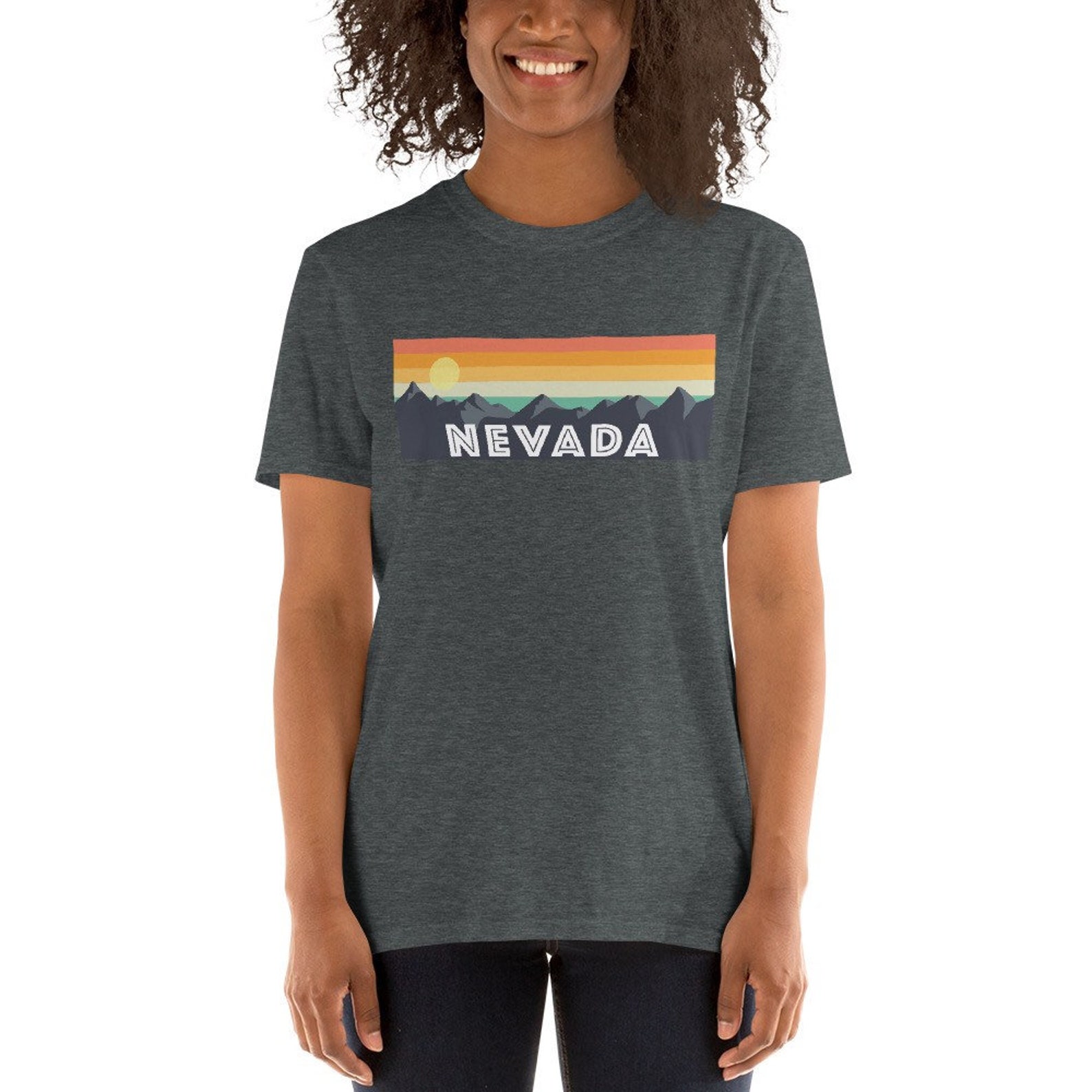 Nevada Retro Mountain Range Unisex T-shirt State of Nevada 70s Apparel ...