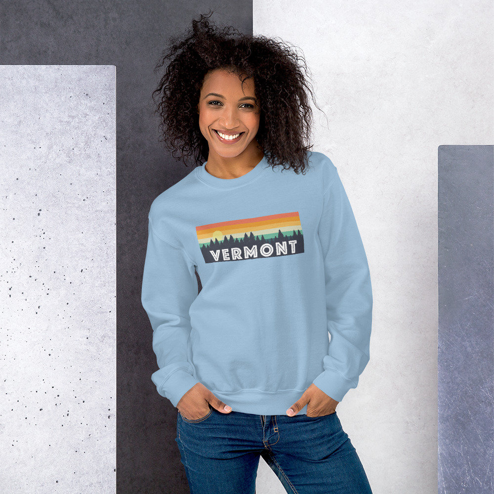 Vermont Sweatshirt Unisex Retro Vermont Crewneck Sweatshirt Vermont ...