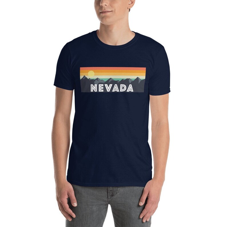 Nevada Retro Mountain Range Unisex T-shirt State of Nevada 70s Apparel ...