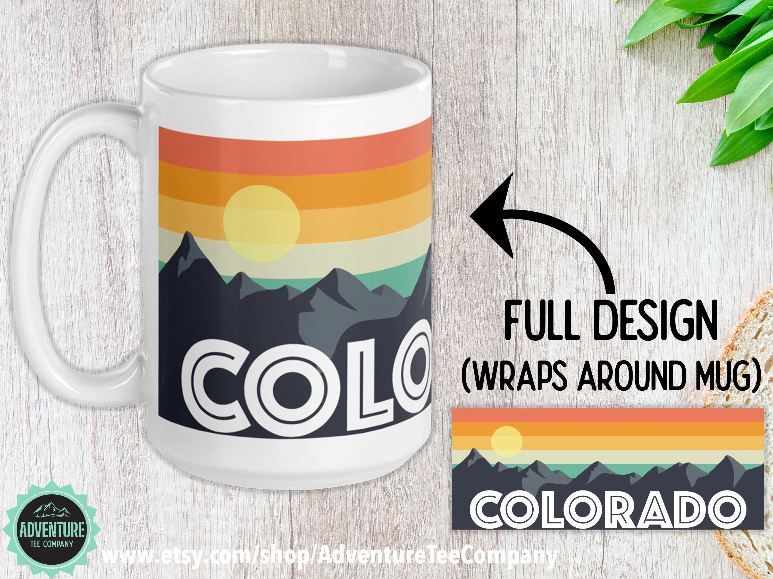 Colorado Retro Mountain Range Wrap Around Coffee Mug State - Etsy