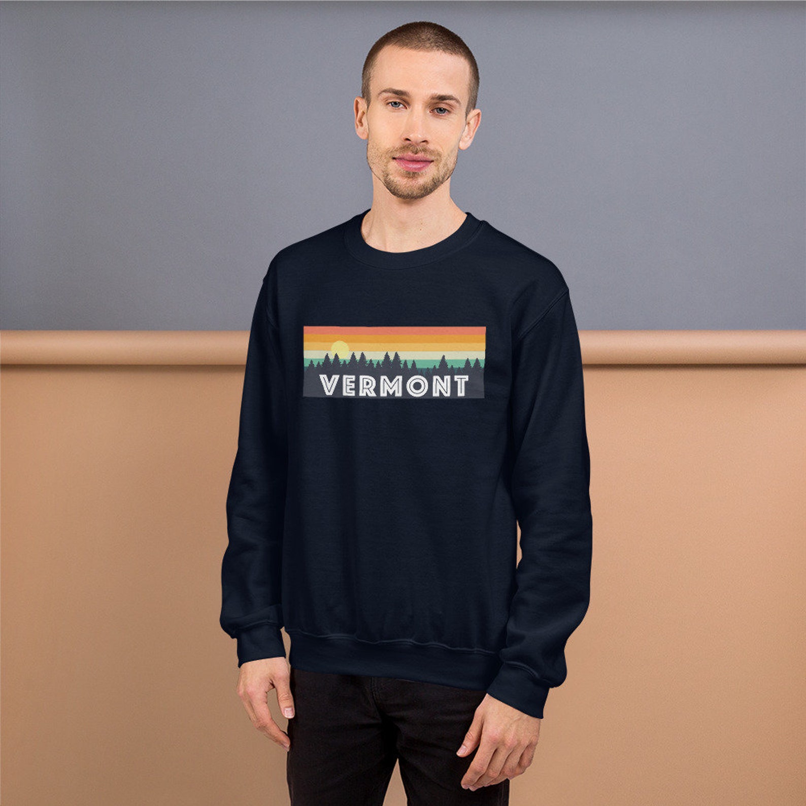 Vermont Sweatshirt Unisex Retro Vermont Crewneck Sweatshirt Vermont ...