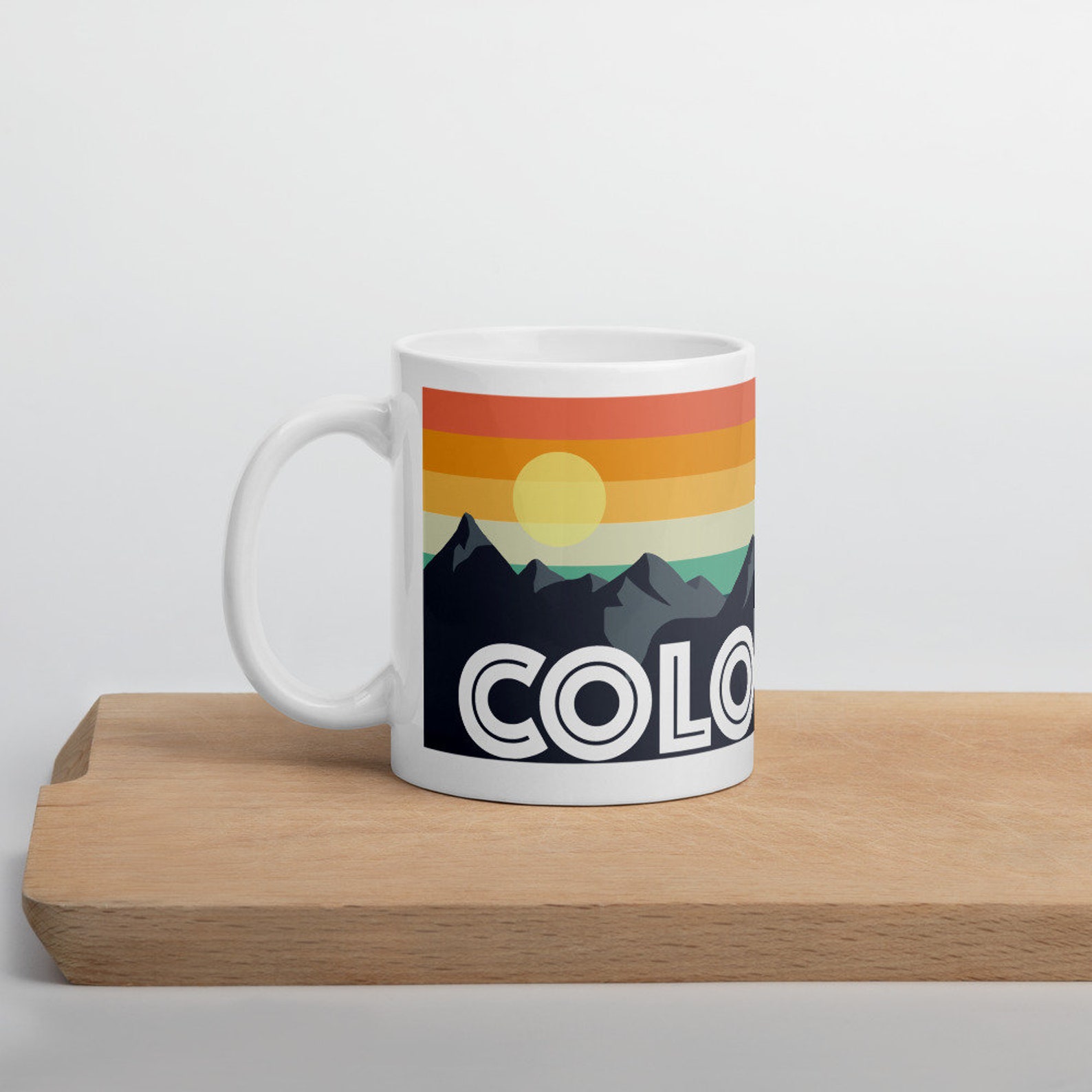 Colorado Retro Mountain Range Wrap Around Coffee Mug State - Etsy