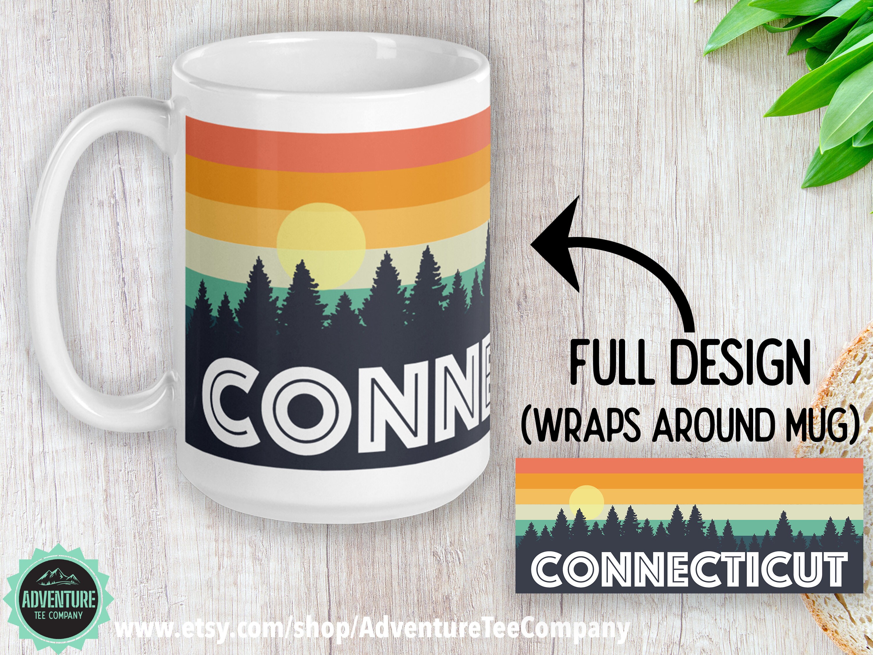 Retro Connecticut Coffee Mug Perfect Connecticut Gift or Connecticut ...