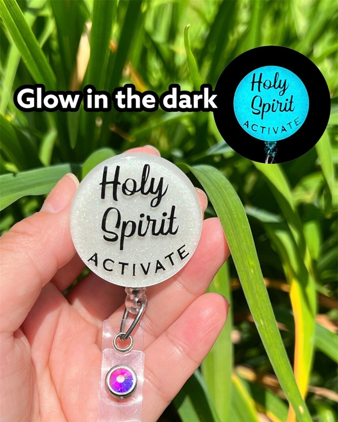 Holy Spirit Activate- Glow in the Dark, Retractable Badge Reel, ID ...
