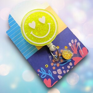 Love-happy Face Badge Reel | Cute Badge Reel, Love, Heart Eyes, Smile ...