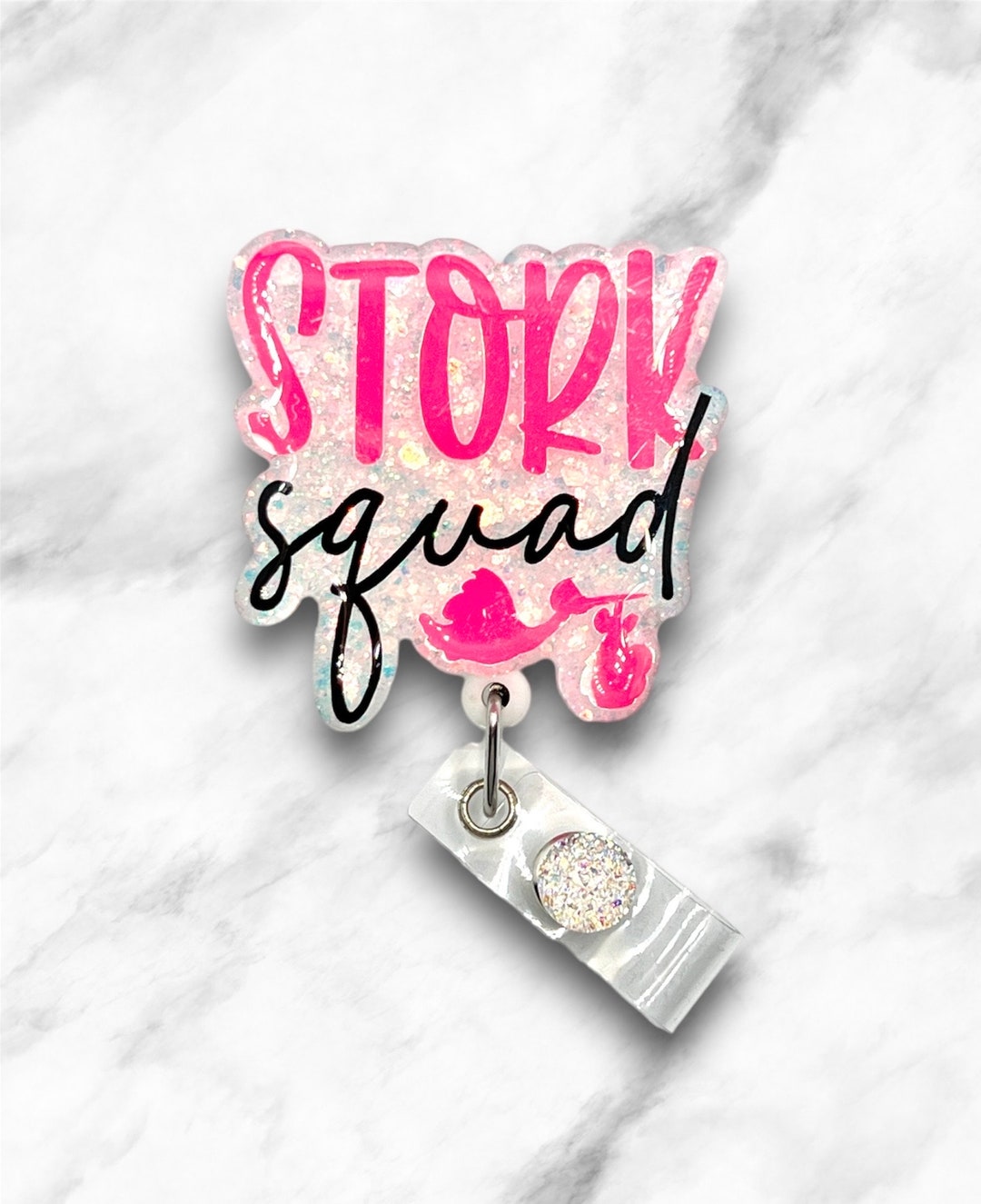 Stork Squad Badge Reel-nurse, ID Holder, Cute Hospital Gifts, Nicu ...
