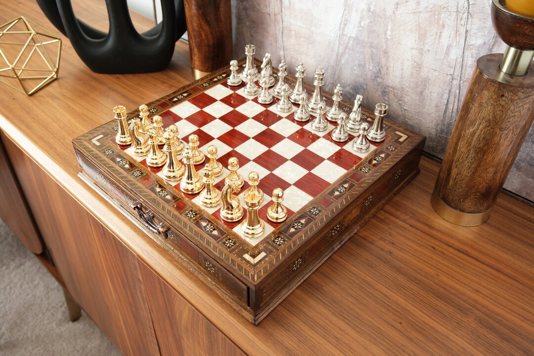 Large Luxury Chess Set, Personalized Graduation Gift Chess Board, Chess ...
