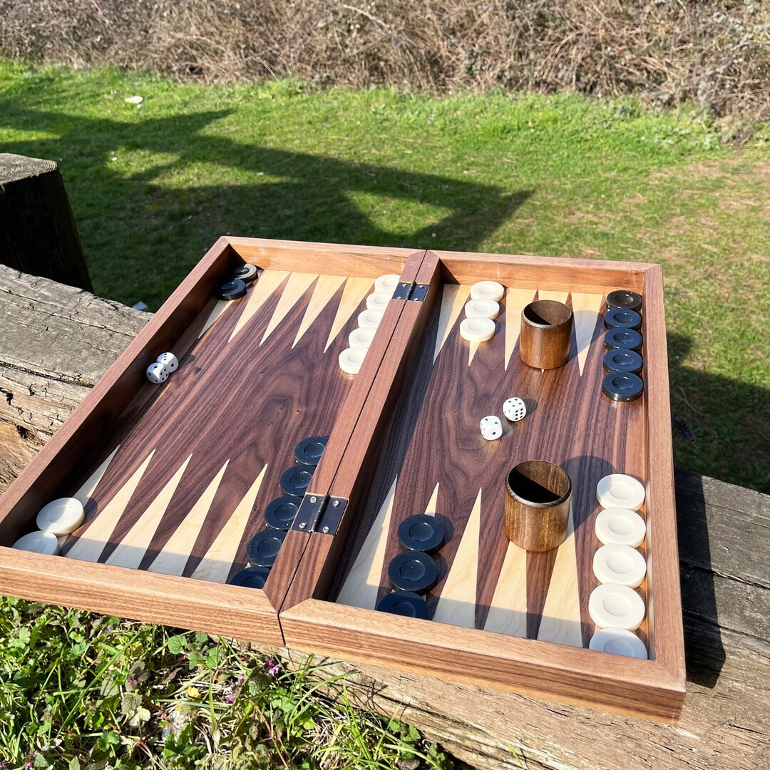 Wooden Backgammon Set Anniversary Gift for Husband, Housewarming Gift ...