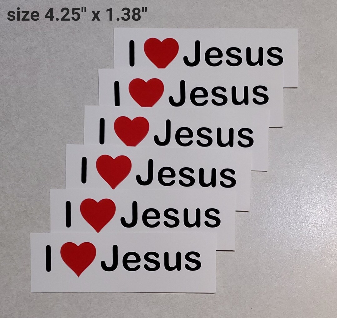 6 Pack, I LOVE Jesus Sticker 4.25" X 1.38" - Etsy