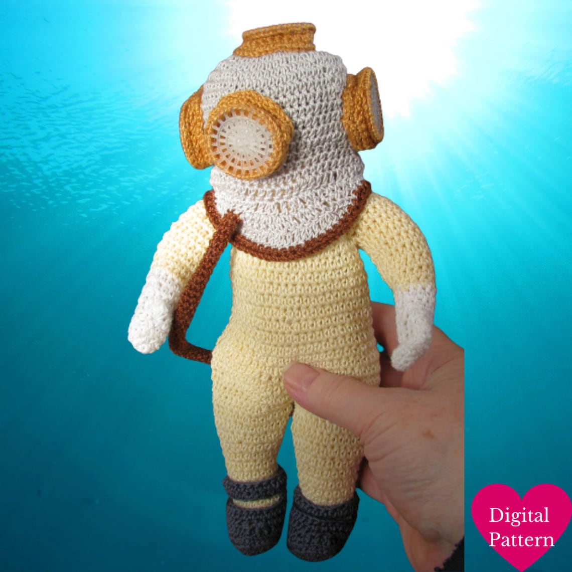 Amigurumi Doll Deep Sea Diver Outfit Crochet PATTERN, Nautical Deep ...
