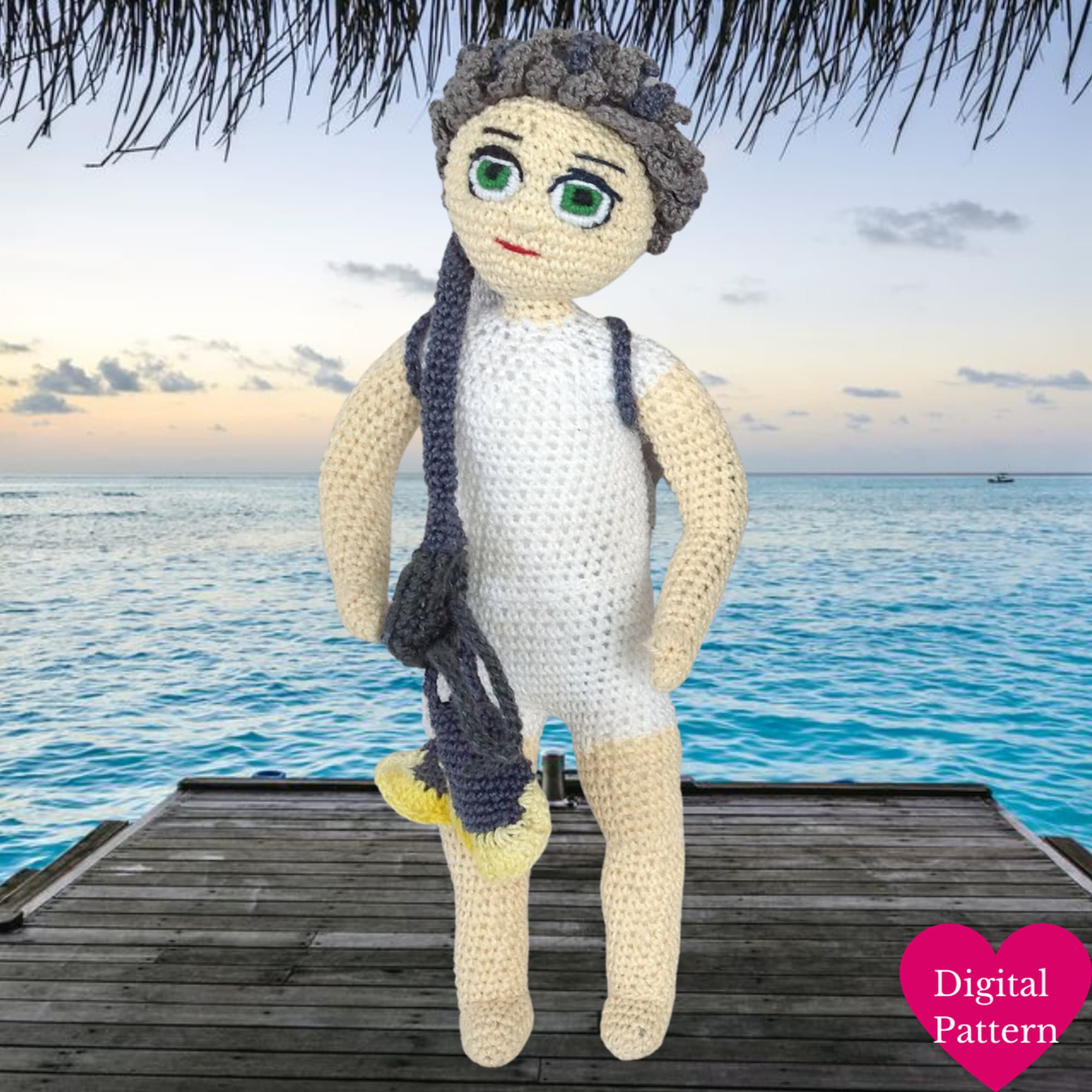 Doll Scuba Diver Play Set, Crocheted PATTERN Scuba Gear Play Set for ...