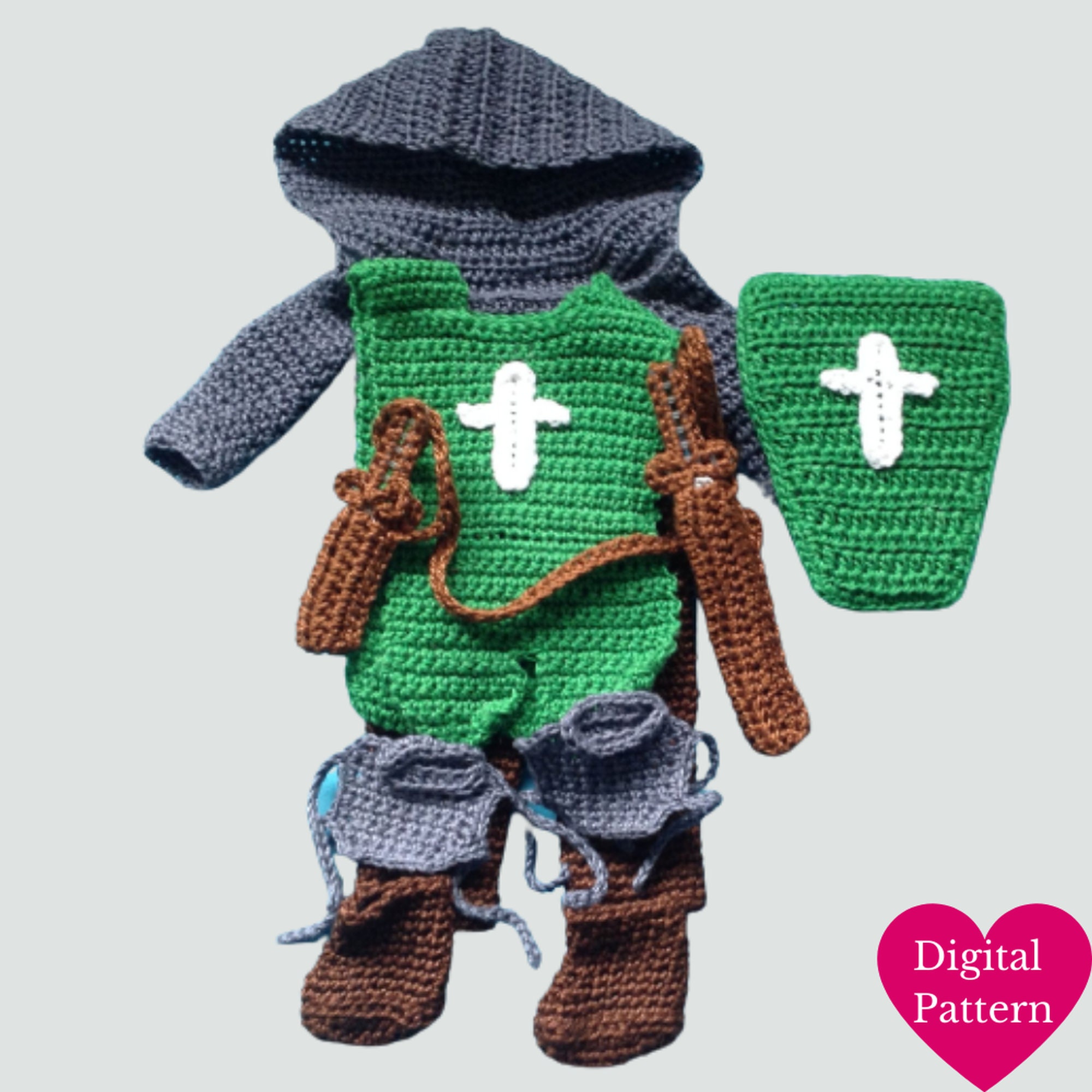 Medieval Knight Santa, CROCHET PATTERN, Santa Doll and Knight Play Set ...