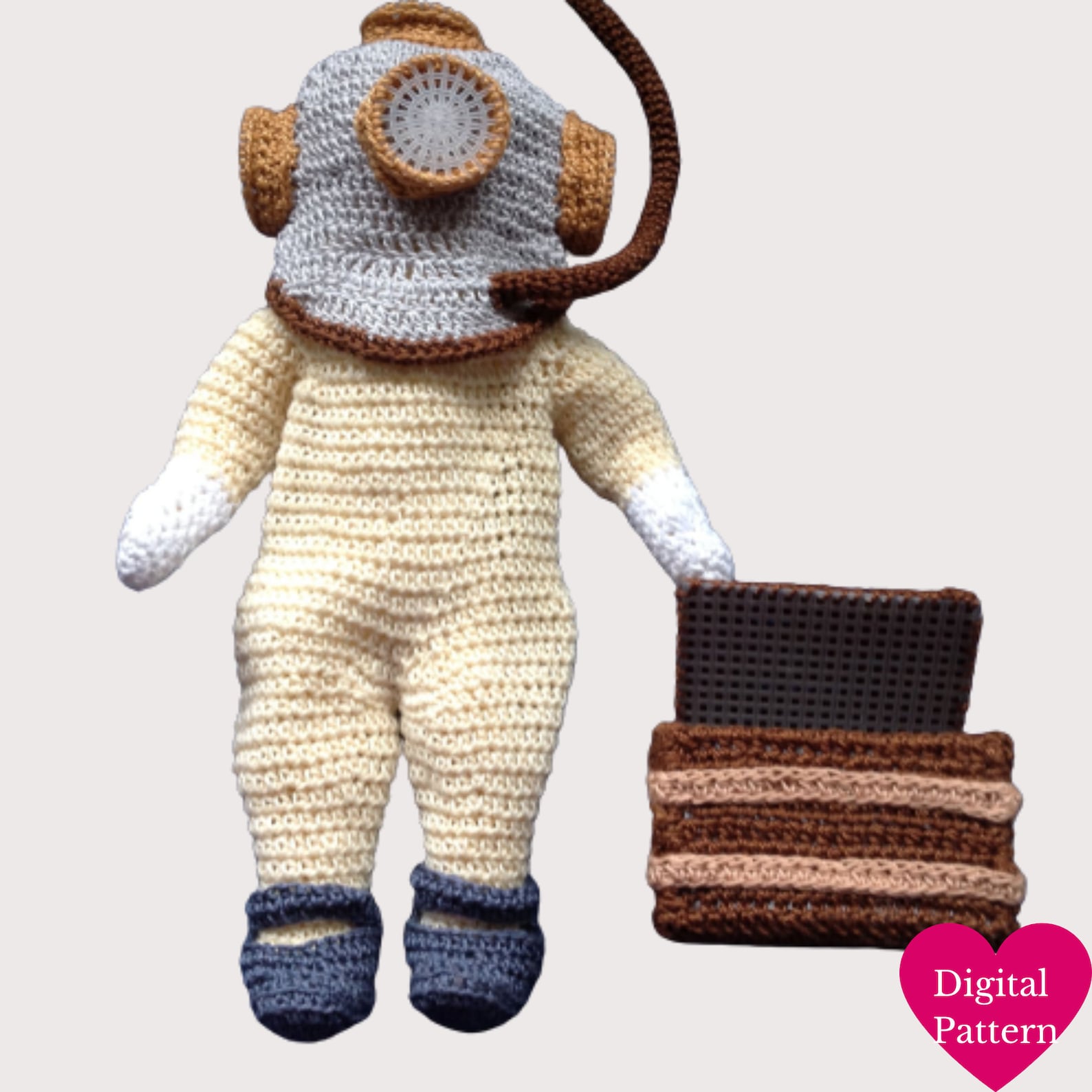 Amigurumi Doll Deep Sea Diver Outfit Crochet PATTERN, Nautical Deep ...