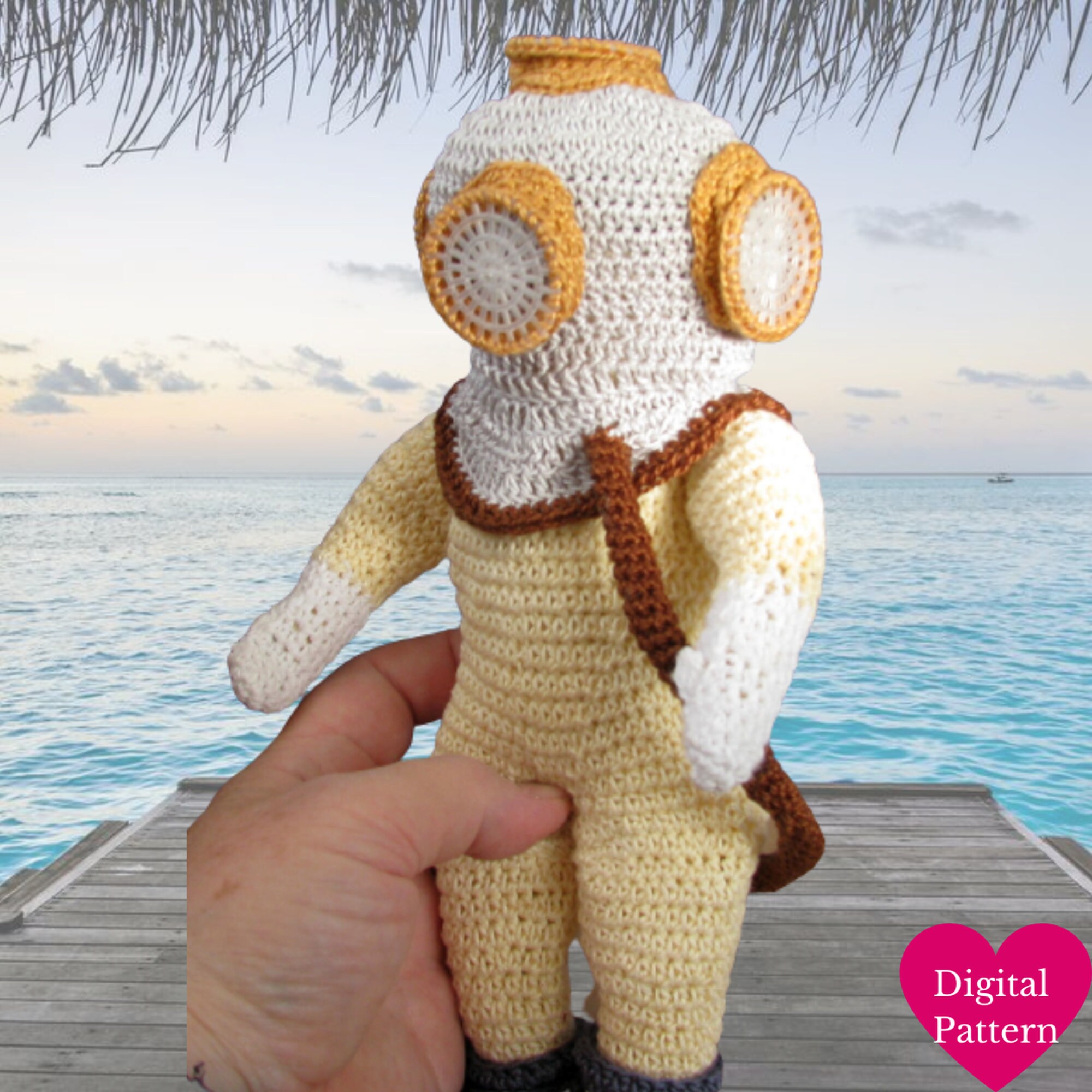 Amigurumi Doll Deep Sea Diver Outfit Crochet PATTERN, Nautical Deep ...