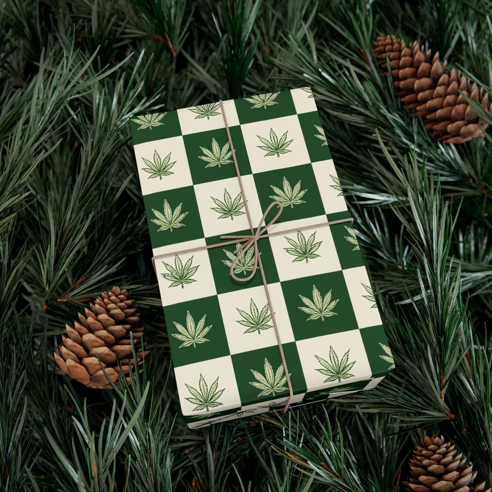 Leaf It to Me Marijuana Themed Wrapping Paper Perfect for High-spirited ...