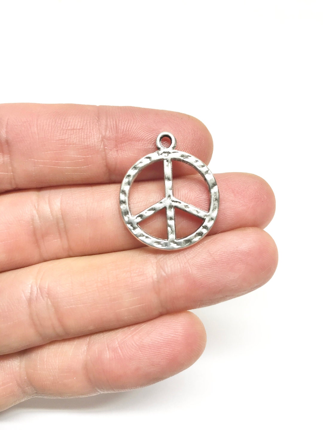 Antique Silver Peace Sign Charms Pendant up to 8 Pcs 26 X - Etsy
