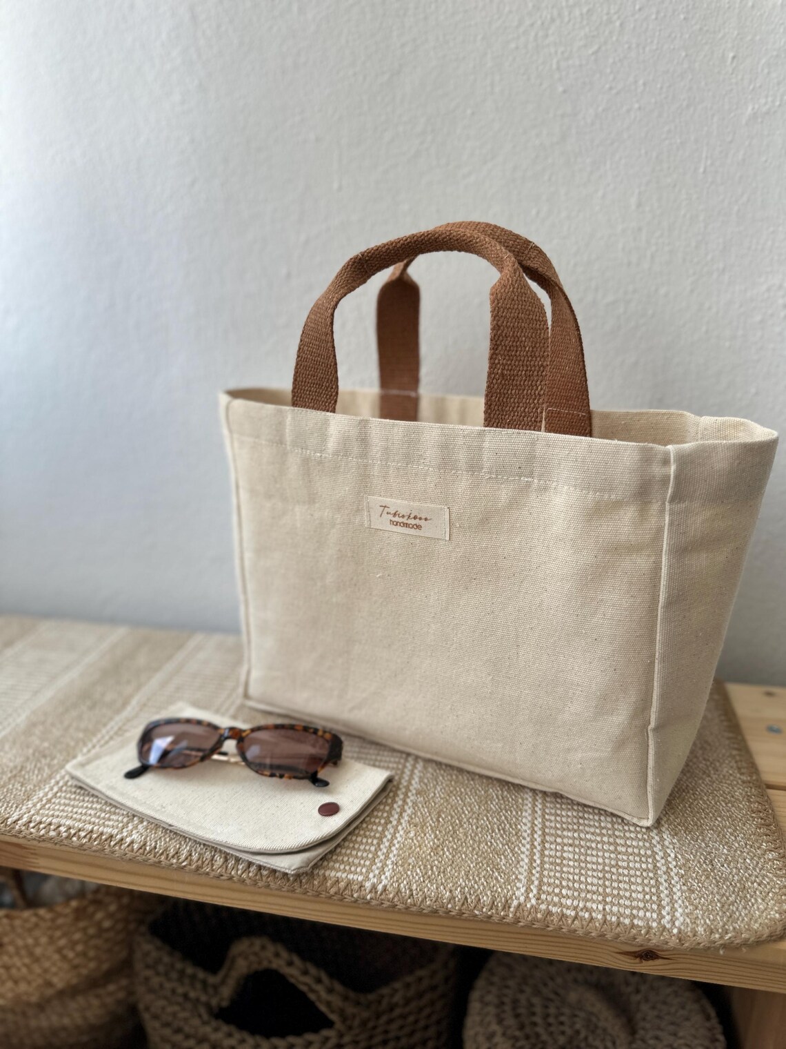 Canvas Handle Tote Bag: Everyday Carryall - Etsy