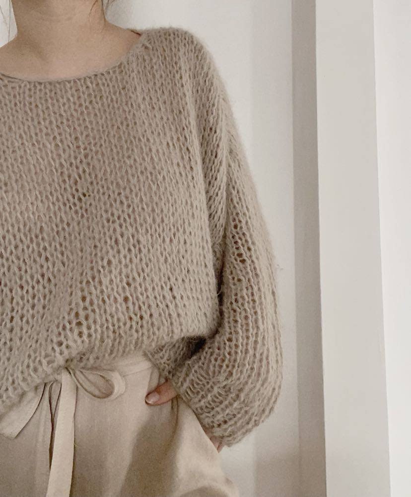 KNITTING PATTERN English "cozy Mocha Sweater" Oversized Mohair Sweater ...