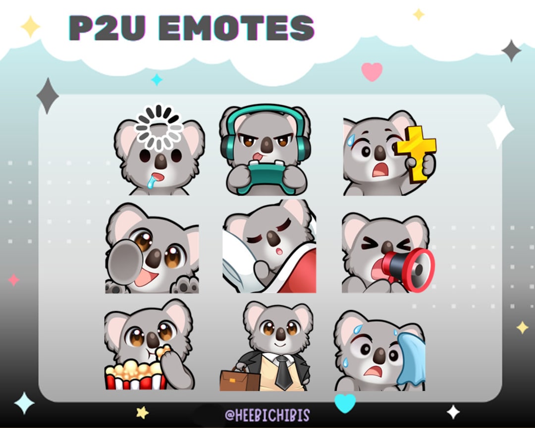 9 Koala Twitch Emotes Pack 4 - Etsy Australia