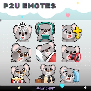 9 Koala Twitch Emotes | Pack 4 - Etsy