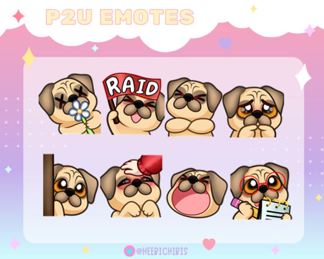 16 Pug Twitch Emotes - Pack 3 - Etsy