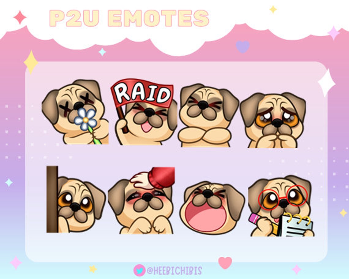 16 Pug Twitch Emotes Pack 3 - Etsy
