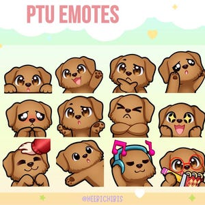 Red Retriever Twitch Emotes - 12 Chibi Dogs | Graphics for Streamers ...