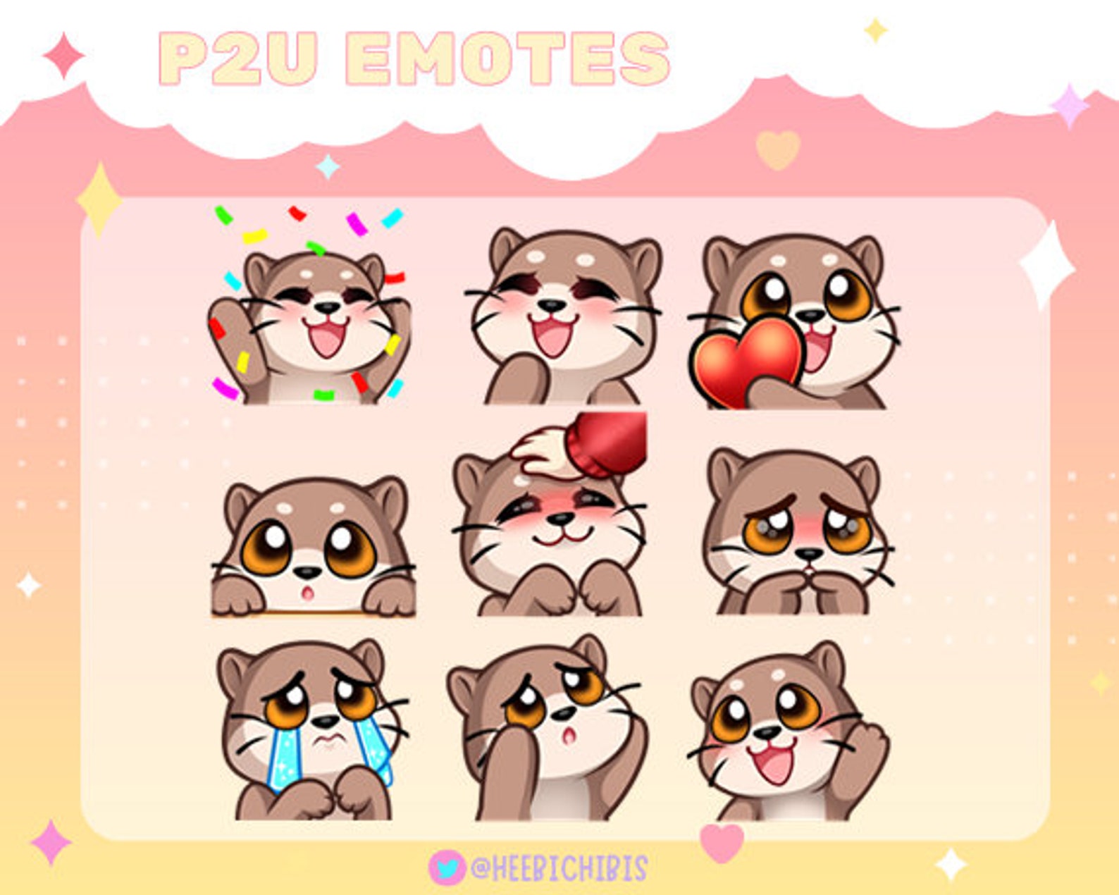 17 Otter Twitch Emotes Pack 1 - Etsy