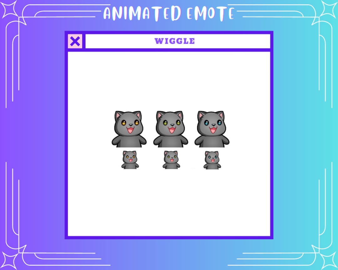 Animated Wiggle Emote | Black Cat Gif - Etsy