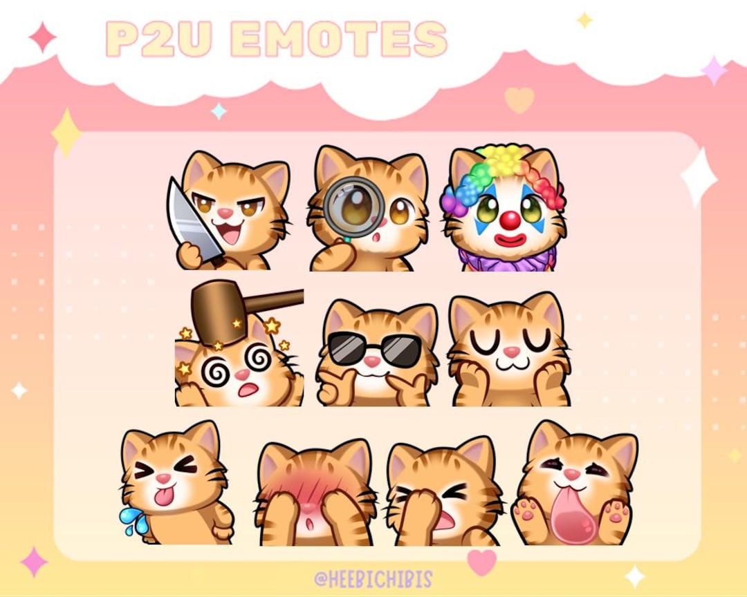 Ginger Cat Emotes: Chibi Streamer Graphics Pack - Etsy