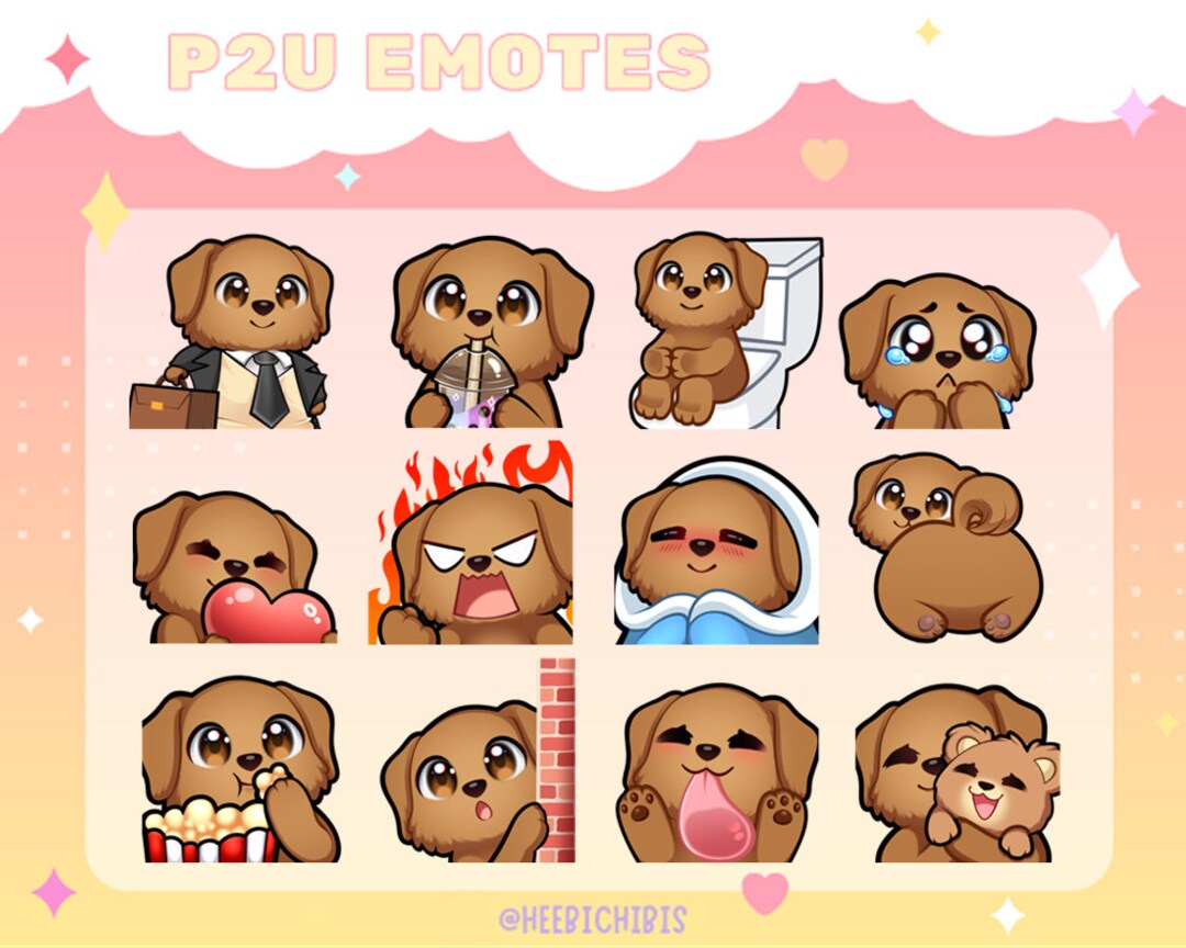 12 Red Retriever Dog Emotes | Pack 4 - Etsy