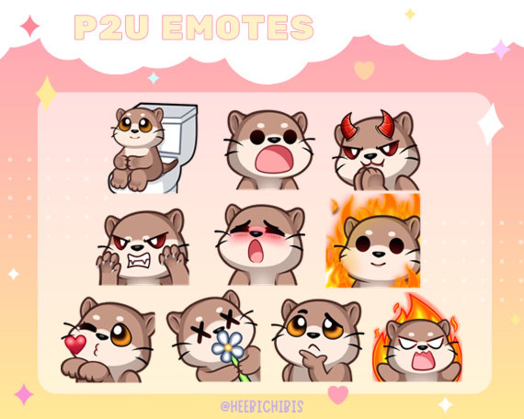 10 Otter Twitch Emotes Pack 3 - Etsy