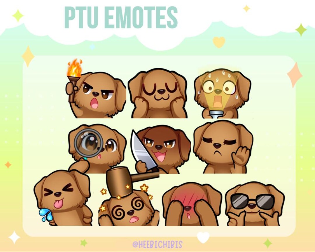 12 Red Retriever Dog Twitch Emotes | Pack 3 - Etsy