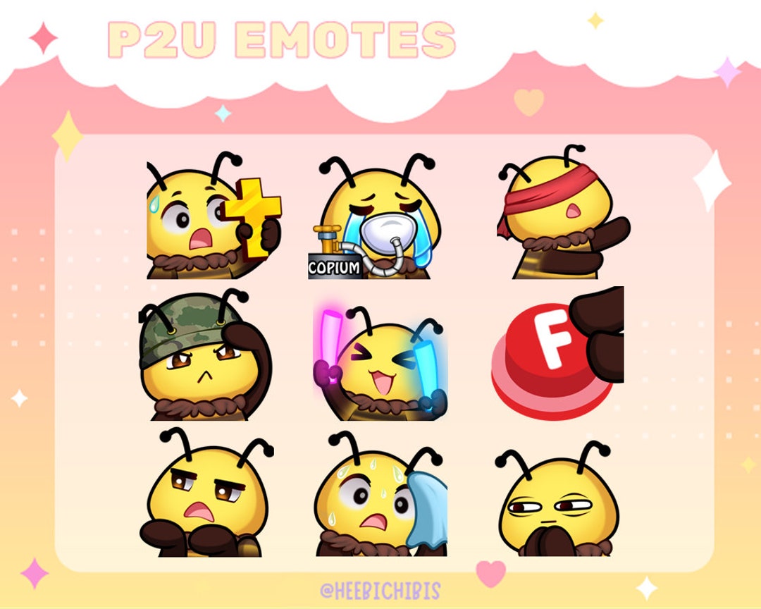 9 Bee Twitch Emotes With/without Flower | Pack 5 - Etsy