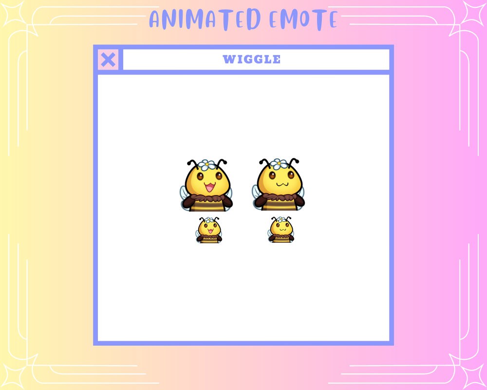 Animated Wiggle Emote Bee Gif With/without Flower - Etsy