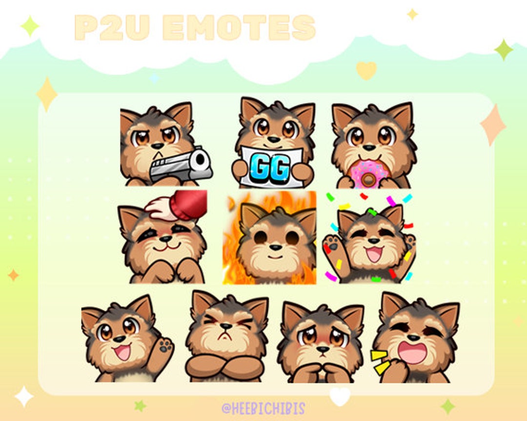 10 Yorkshire Terrier Twitch Emotes | Pack 1 - Etsy