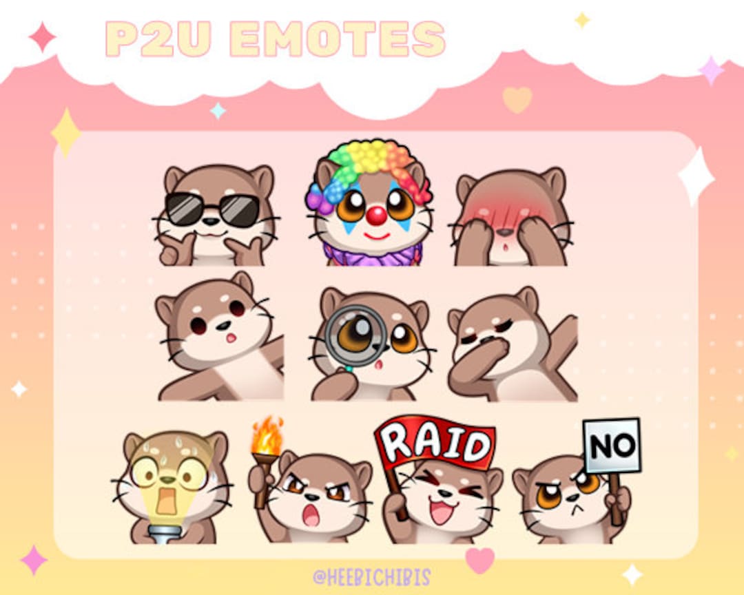 10 Otter Twitch Emotes Pack 4 - Etsy