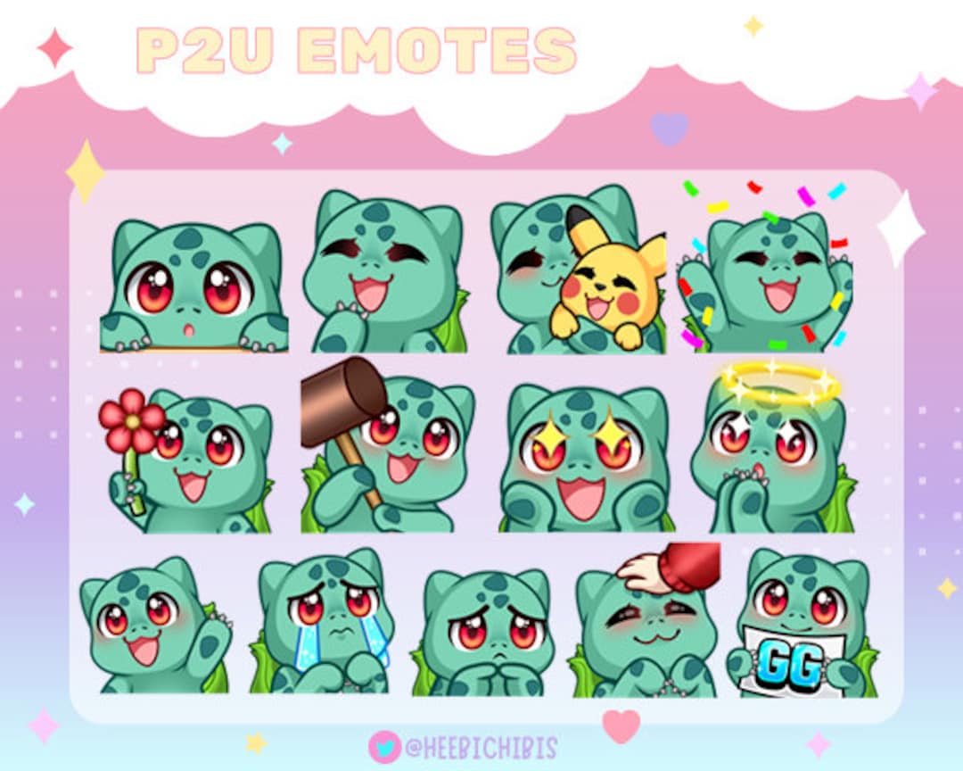 13 Bulbasaur Pokemon Twitch Emotes - Etsy