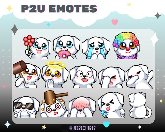 14 White Dog Twitch Emotes in 2 Eye Colors - Etsy