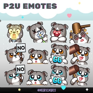 8 Pitbull Twitch Emotes in 2 Fur/eye Colors Pack 2 - Etsy