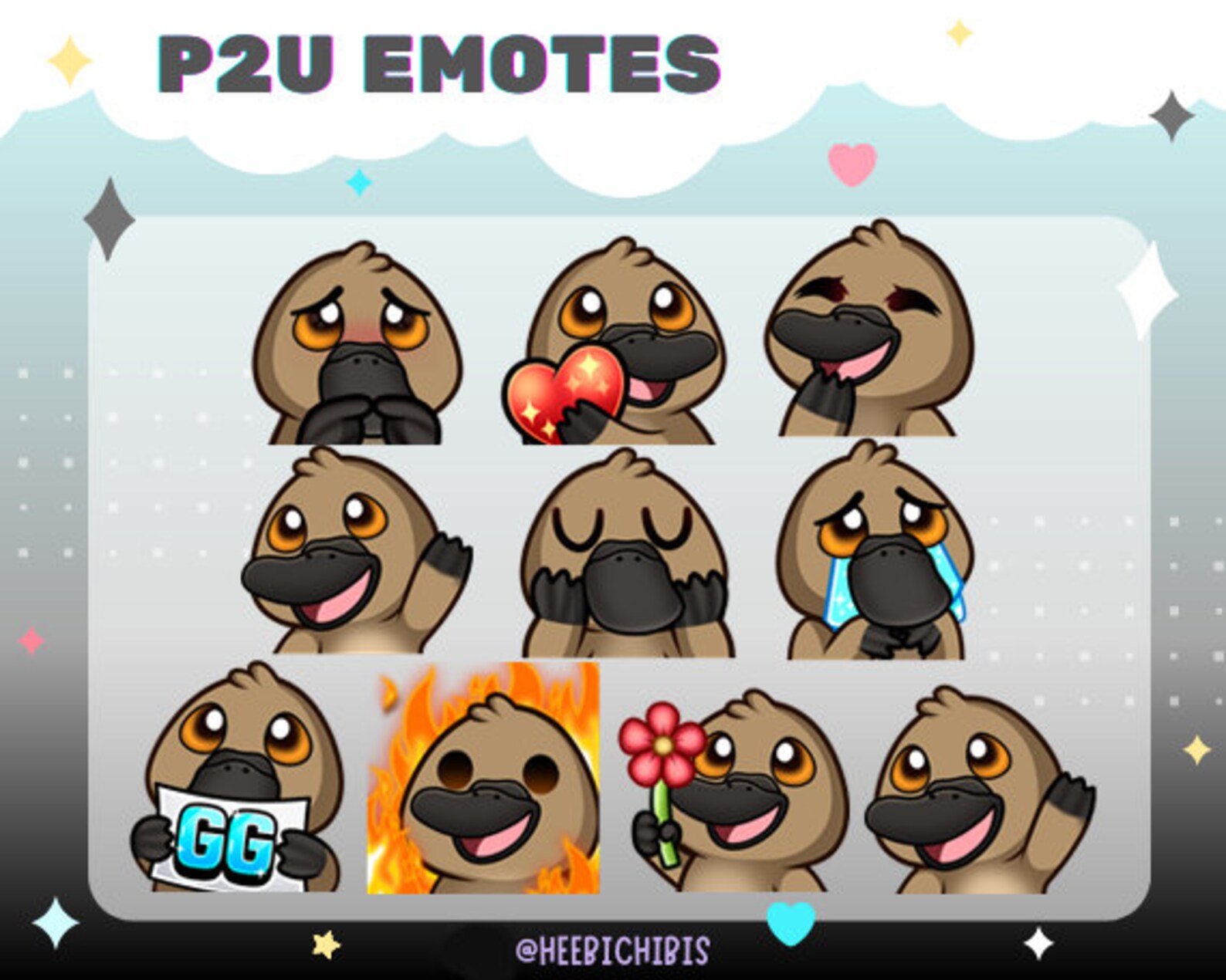 10 Platypus Twitch Emotes Pack 1 - Etsy