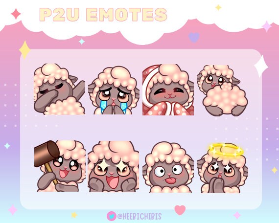 16 Rose Gold/pink Sheep Twitch Emotes - Pack 1 - Etsy