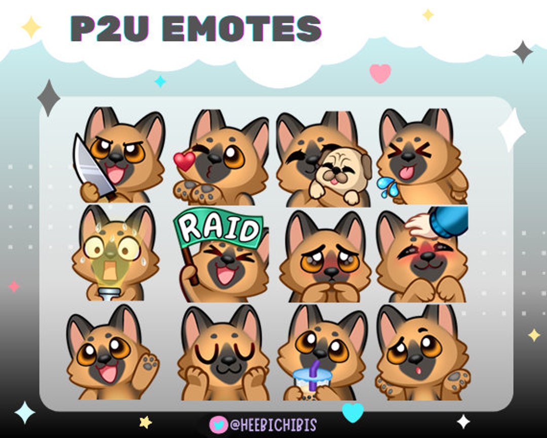 12 German Shepherd Twitch Emotes | Pack 1 - Etsy